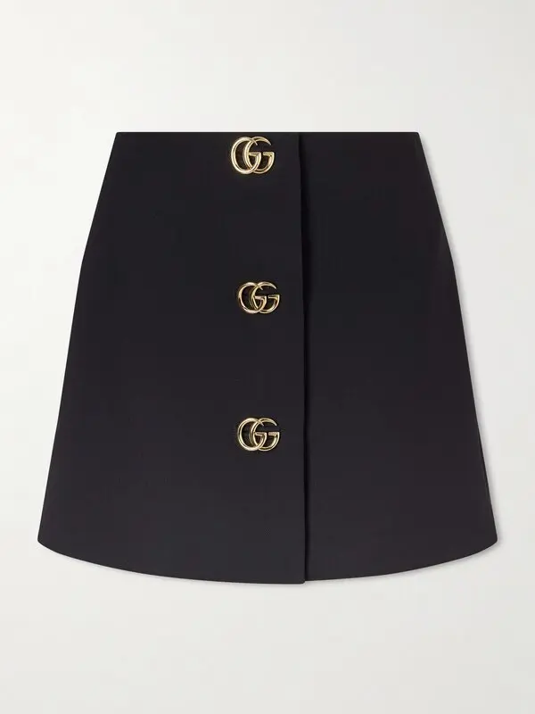 Gucci Wool-crepe Mini Skirt - Black