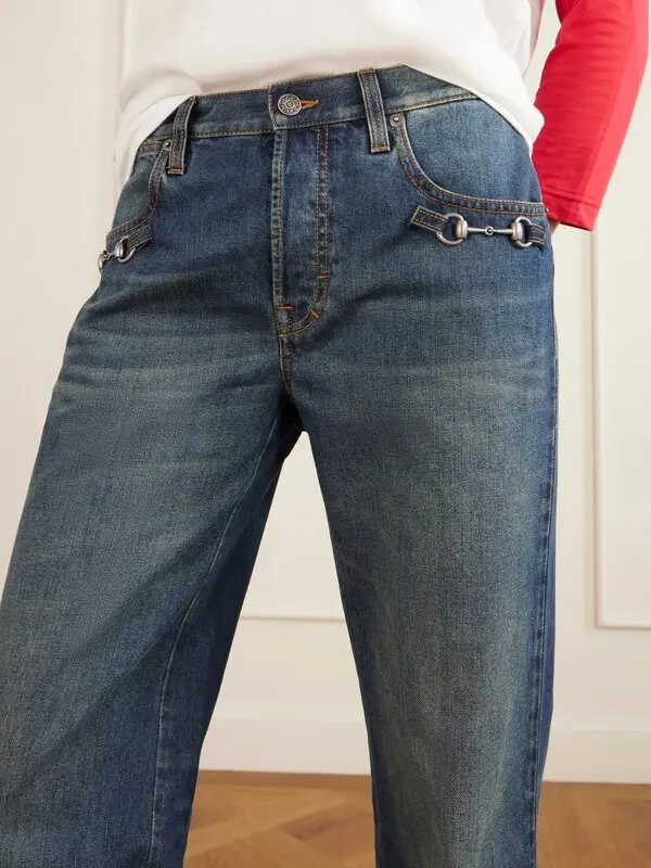 Gucci Horsebit-embellished Wide-leg Jeans