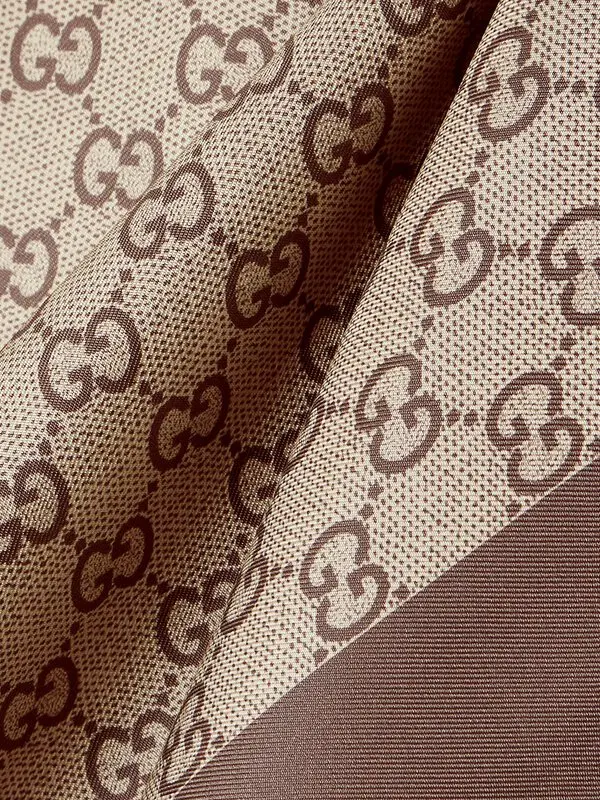 Gucci Printed Silk-twill Scarf - Brown