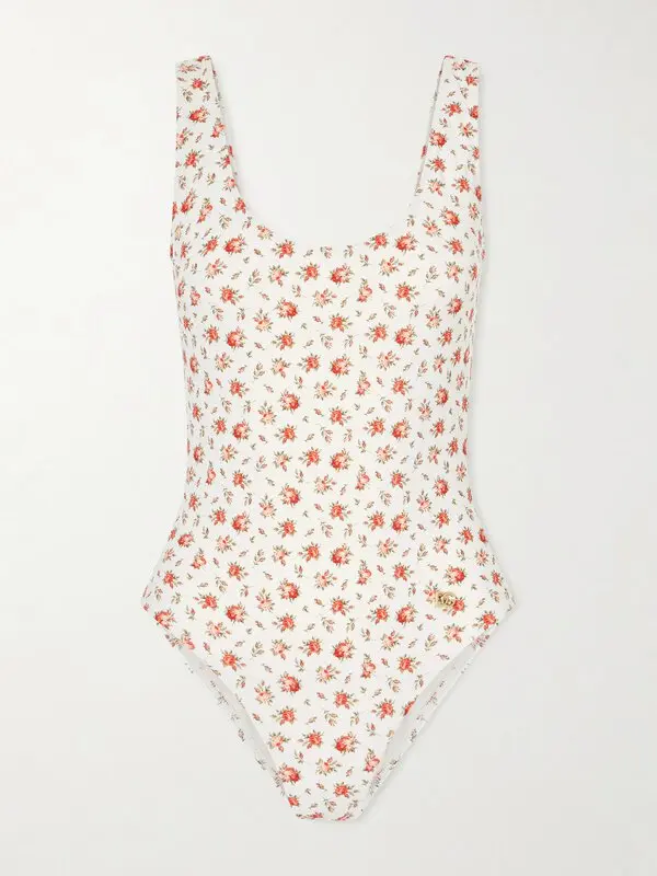 Dolce & Gabbana Floral-print Swimsuit - White
