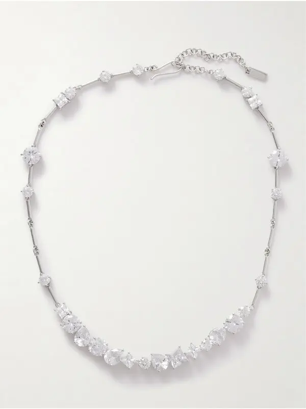 Completedworks Rhodium-plated Cubic Zirconia Chain Necklace - Silver