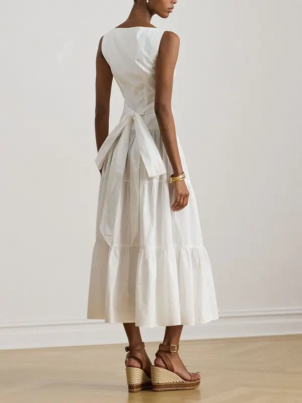 Ralph Lauren Cotton Flounced Dress - White