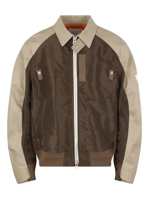 Sacai Cotton Twill Blouson Jacket - Beige
