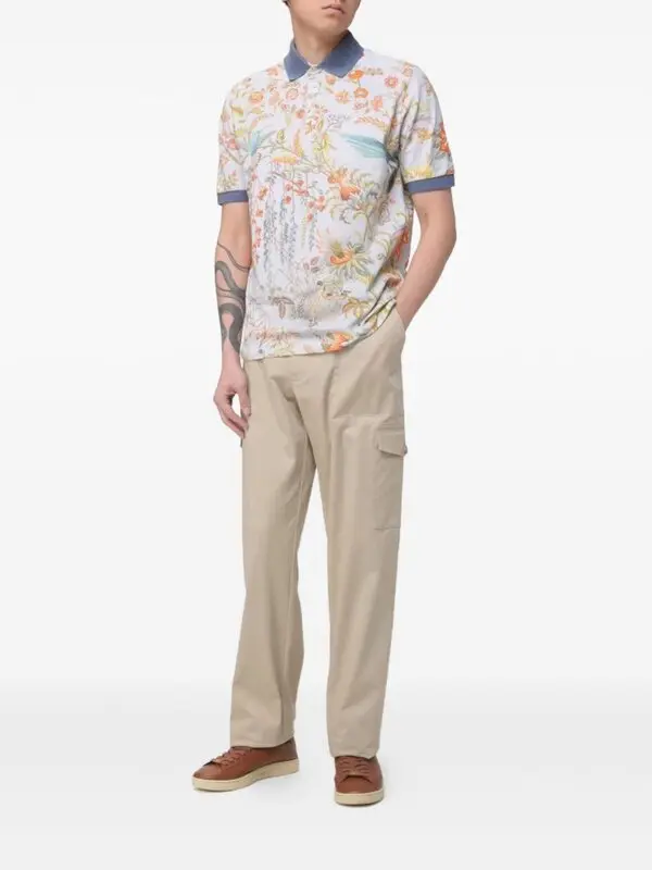 Etro Polo Shirt With Floral Print - Multi
