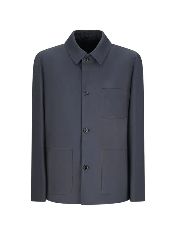 LARDINI Shirt With Pocket - Blue