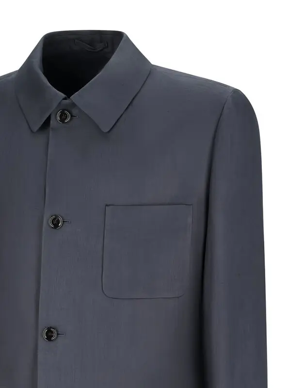 LARDINI Shirt With Pocket - Blue