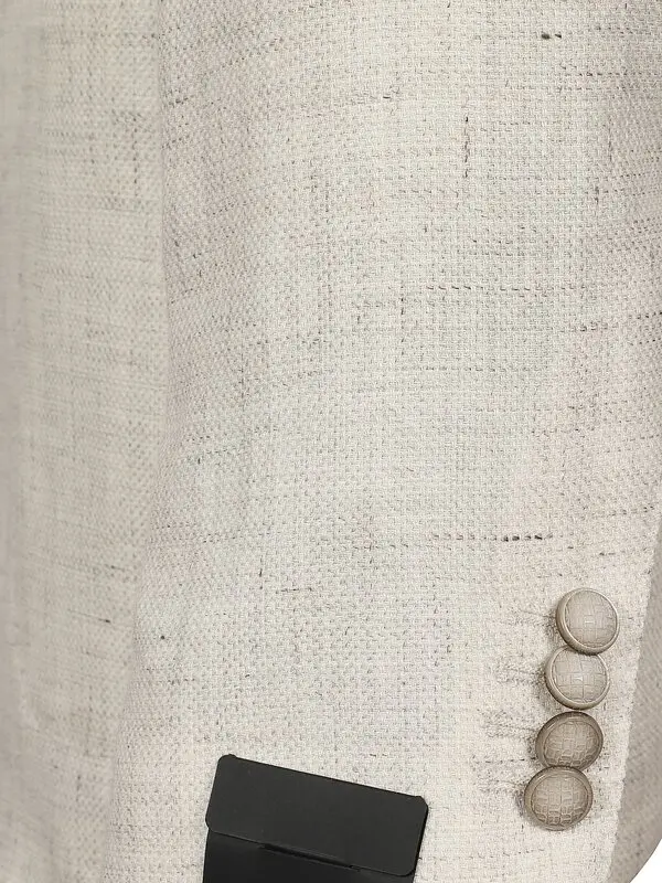 Tagliatore Linen And Wool Blazer - Grey