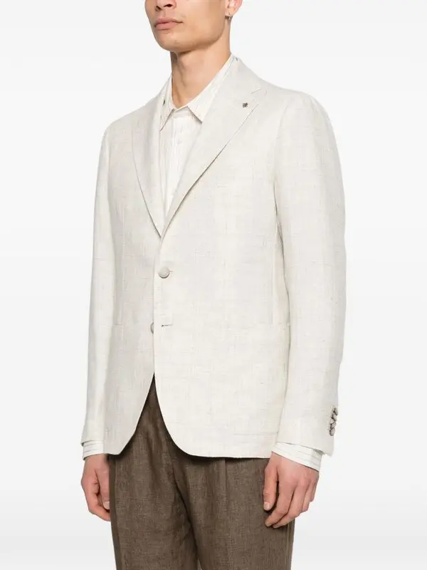 Tagliatore Linen And Wool Blazer - Grey