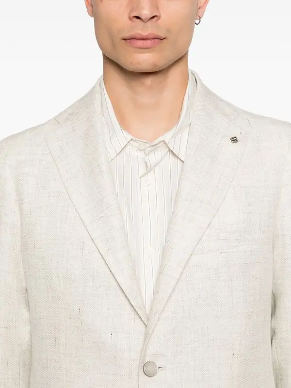Tagliatore Linen And Wool Blazer - Grey