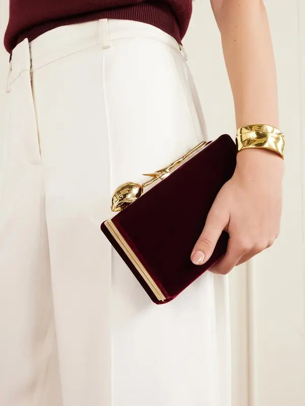 Erdem Velvet Clutch With Chain Strap
