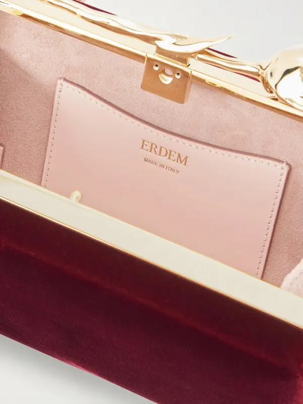 Erdem Velvet Clutch With Chain Strap