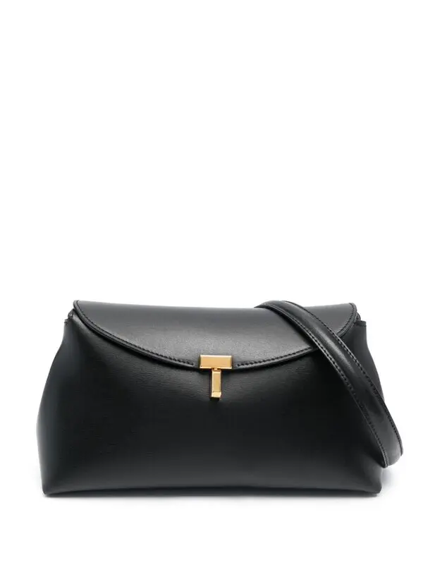 TOTEME T-lock Leather Clutch - Black