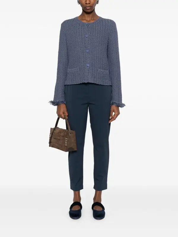 Emporio Armani Cotton Blend Blazer Jacket - Blue