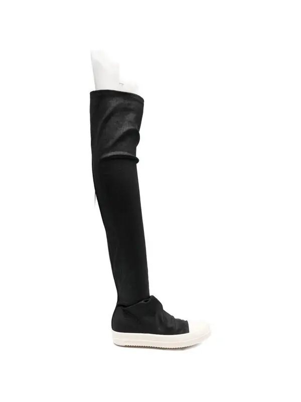 Rick Owens Canvas Denim Boots - Black
