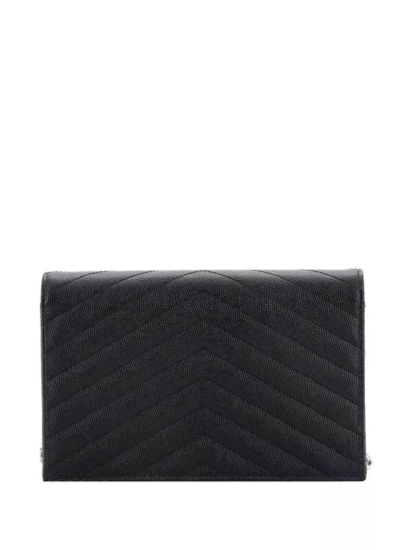Saint Laurent Monogram Wallet On Chain - Black