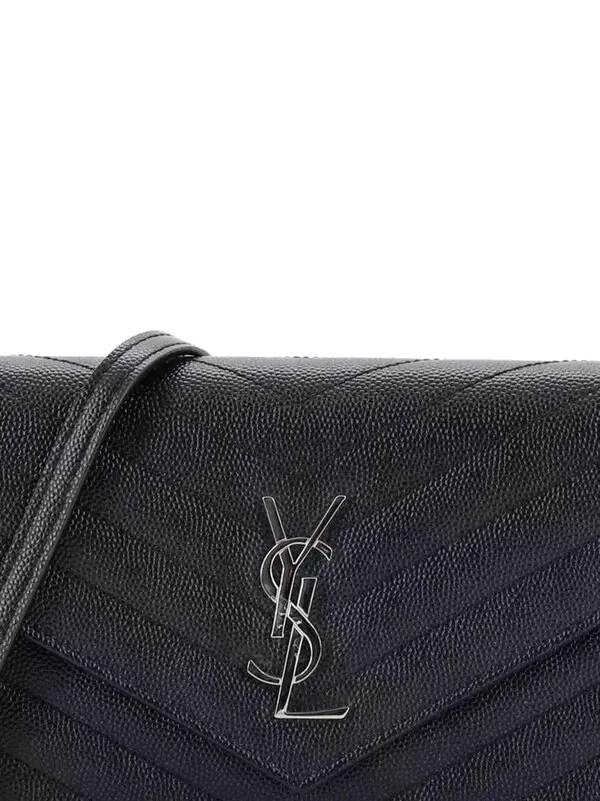 Saint Laurent Monogram Wallet On Chain - Black