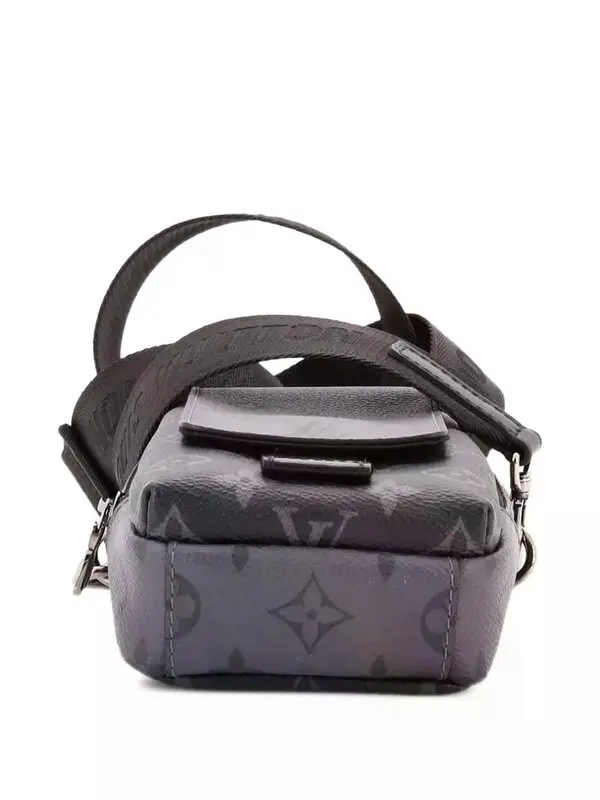 LOUIS VUITTON Double Phone Pouch Nm Reverse Monogram Eclipse Canvas Crossbody Bag