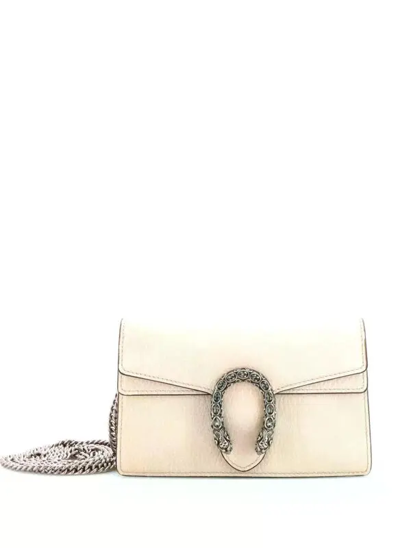 Gucci Dionysus Leather Super Mini Clutch Bag - Neutrals