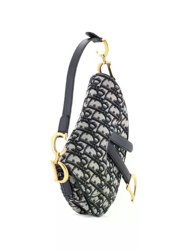 Dior Saddle Handbag Oblique Canvas Mini Shoulder Bag - Blue