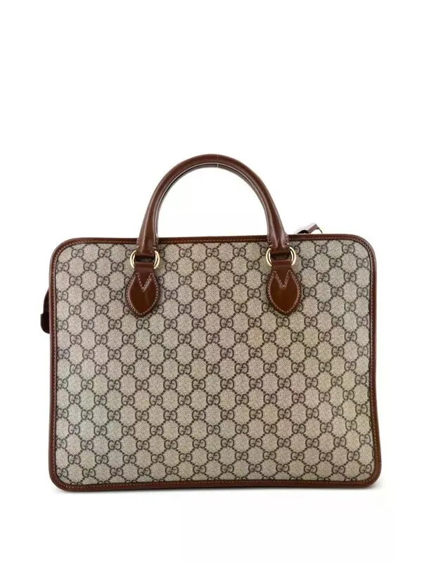 Gucci Interlocking G Patch Briefcase Gg Coated Canvas