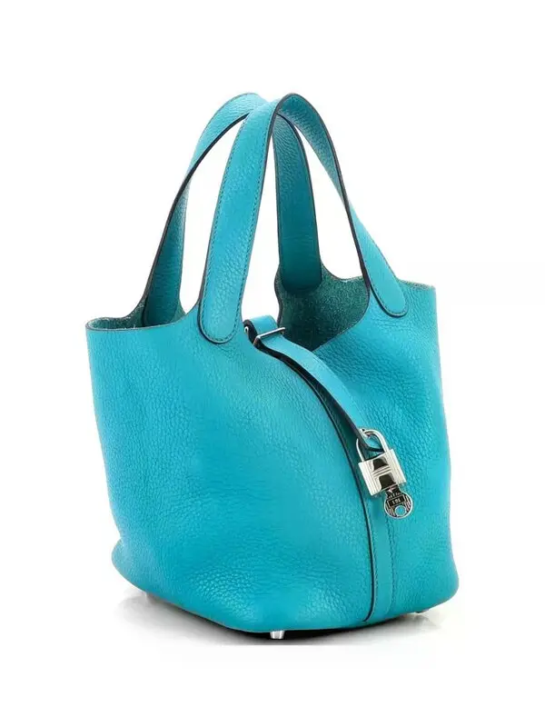 Hermès Picotin Lock Clemence Mm Bucket Bag - Blue