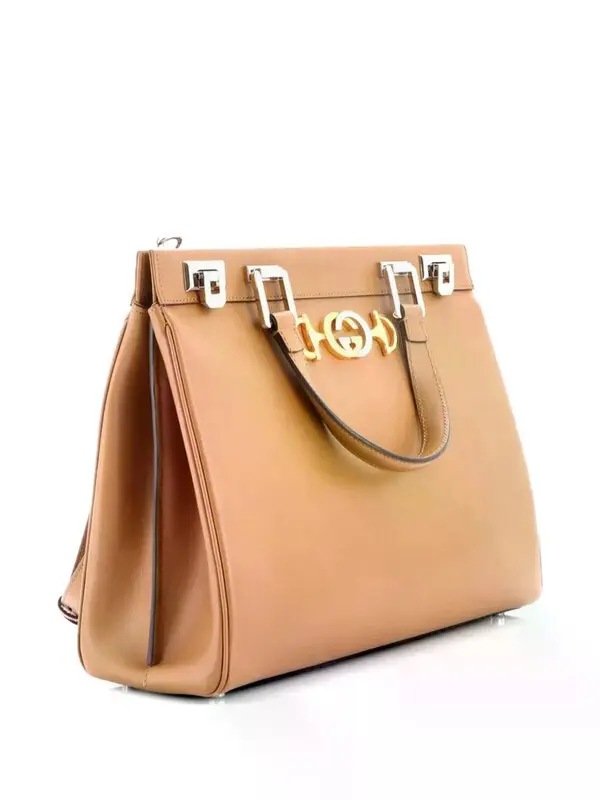 Gucci Zumi Medium Top Handle Satchel - Brown