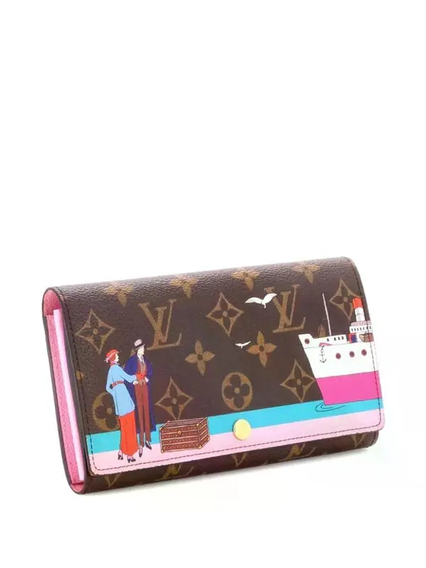 LOUIS VUITTON Sarah Wallet Limited Edition Christmas Animation Monogram Canvas Small Wallets - Brown
