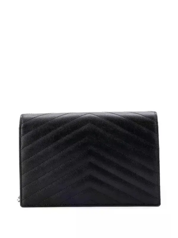 Saint Laurent Monogram Wallet On Chain - Black