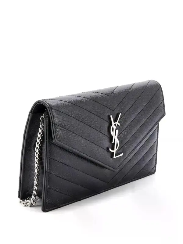 Saint Laurent Monogram Wallet On Chain - Black