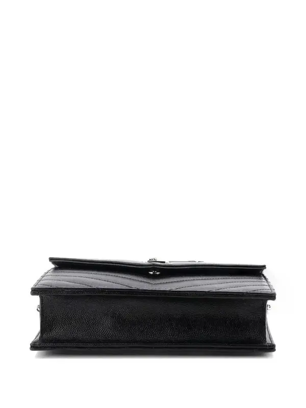 Saint Laurent Monogram Wallet On Chain - Black