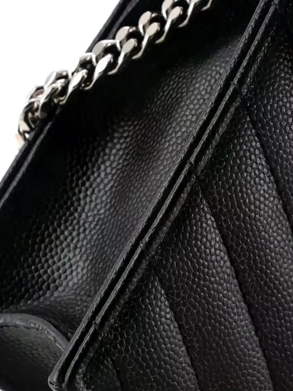 Saint Laurent Monogram Wallet On Chain - Black
