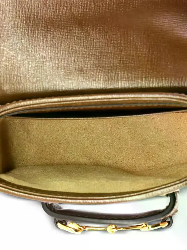Gucci Horsebit 1955 Flap Wallet With Strap Gg Coated Canvas Crossbody Bag - Brown
