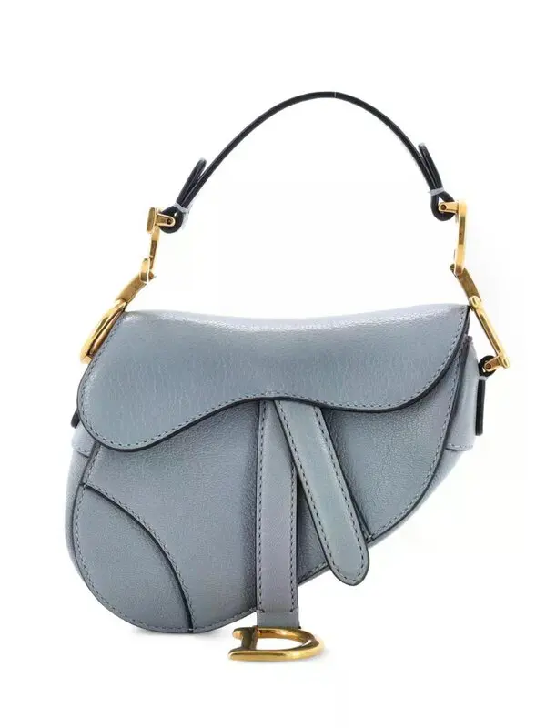 Dior Saddle Handbag Leather Micro Satchel - Blue
