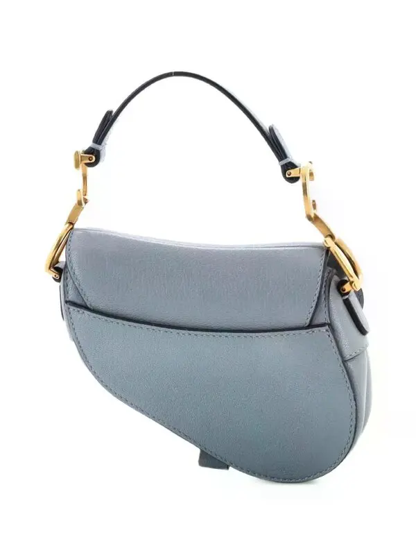 Dior Saddle Handbag Leather Micro Satchel - Blue
