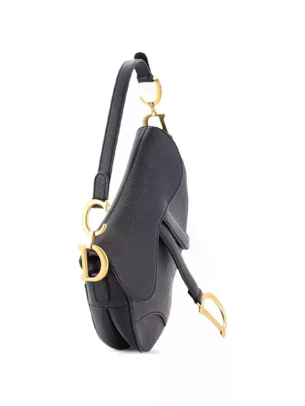 Dior Saddle Handbag Leather Mini Shoulder Bag - Black