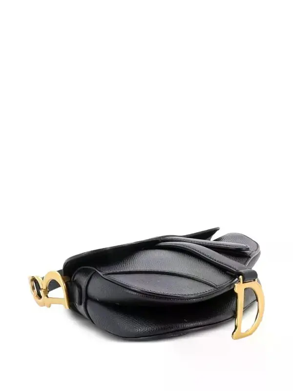 Dior Saddle Handbag Leather Mini Shoulder Bag - Black