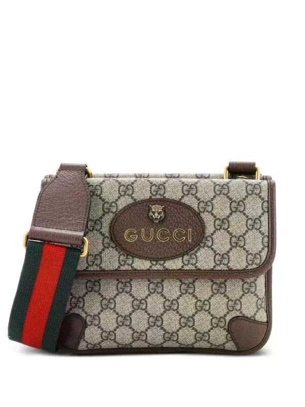 Gucci Neo Vintage Flap Messenger Gg Coated Canvas Small - Brown
