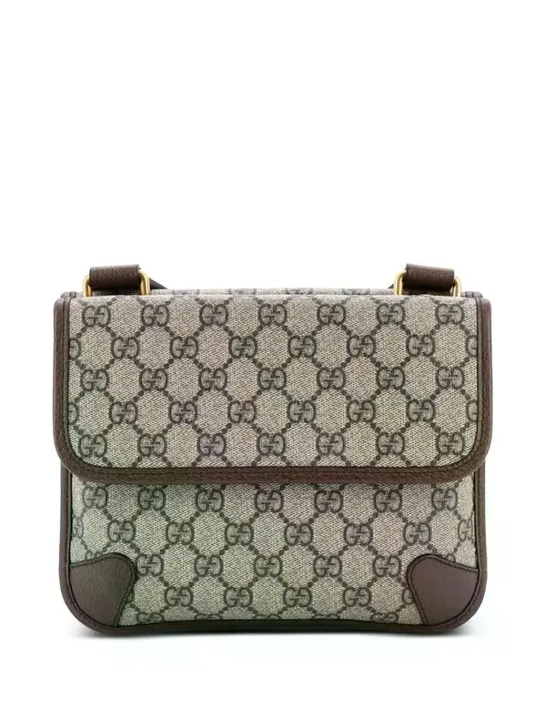 Gucci Neo Vintage Flap Messenger Gg Coated Canvas Small - Brown