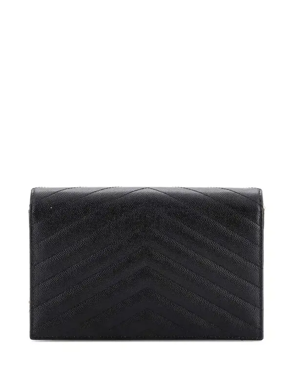 Saint Laurent Classic Monogram Wallet On Chain - Black