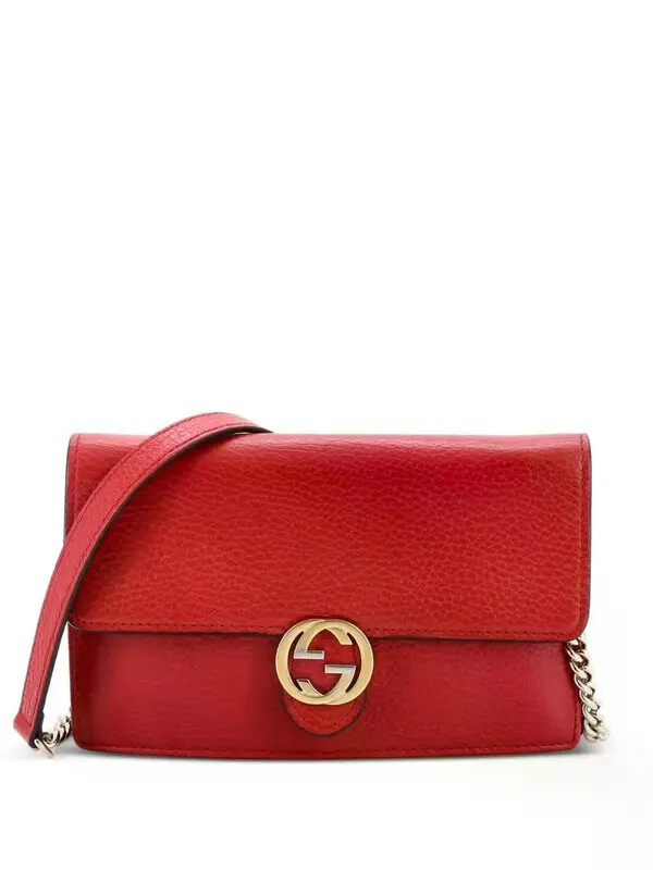 Gucci Interlocking Wallet On Chain - Red