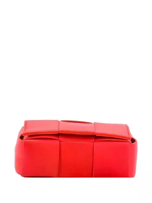 Bottega Veneta Cassette Maxi Intrecciato Leather Candy Crossbody Bag - Red