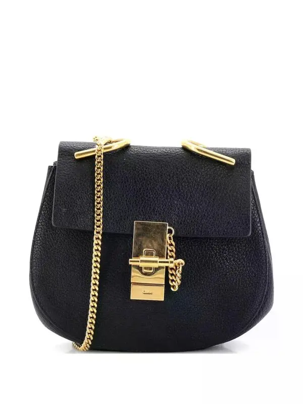 Chloé Drew Leather Mini Crossbody Bag - Black