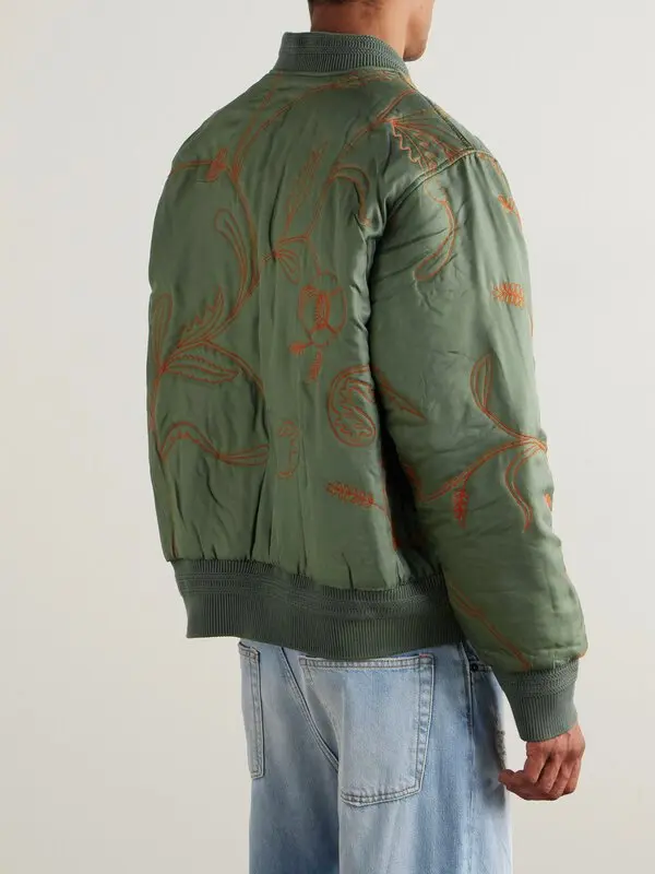KARDO Max Embroidered Silk-twill Bomber Jacket