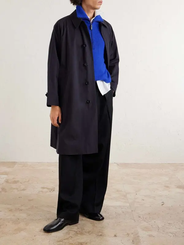 KAPTAIN SUNSHINE Walker Cotton-gabardine Coat - Navy