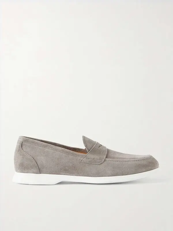 Kiton Suede Penny Loafers