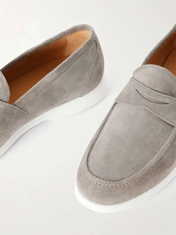 Kiton Suede Penny Loafers