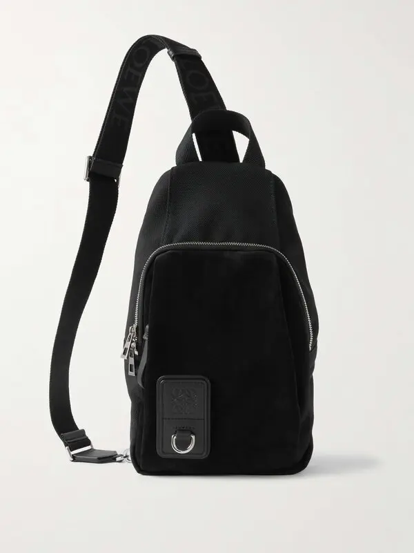 Loewe Flex Sling Canvas Bag - Black