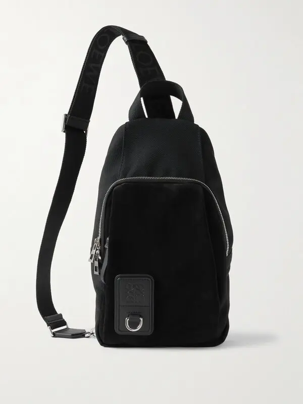 Loewe Flex Sling Canvas Bag - Black