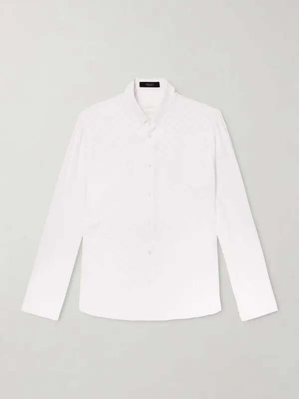 Gucci Logo-jacquard Silk Shirt - White