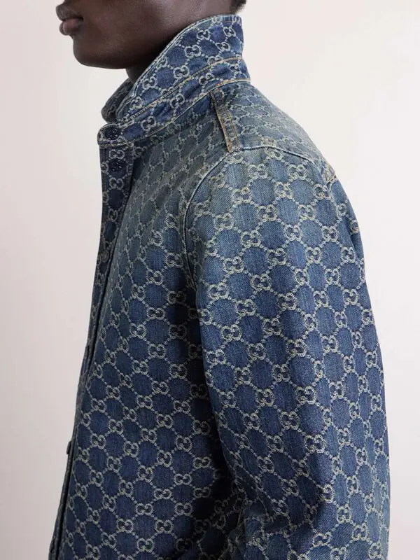 Gucci Logo-jacquard Denim Shirt